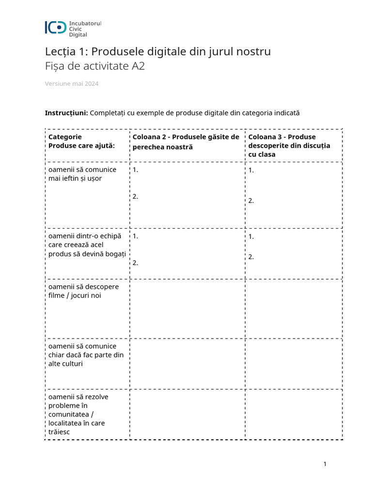L1 - A2 - Fișă de Activitate Elev | PDF