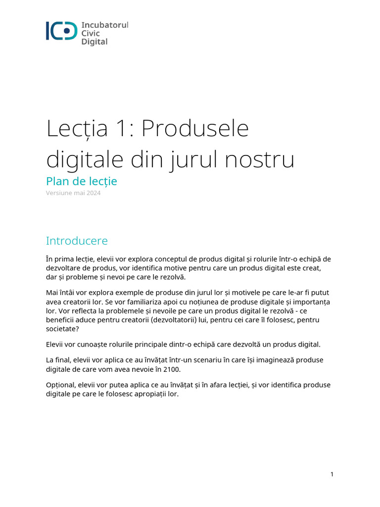 L1 Plan de Lecție | PDF