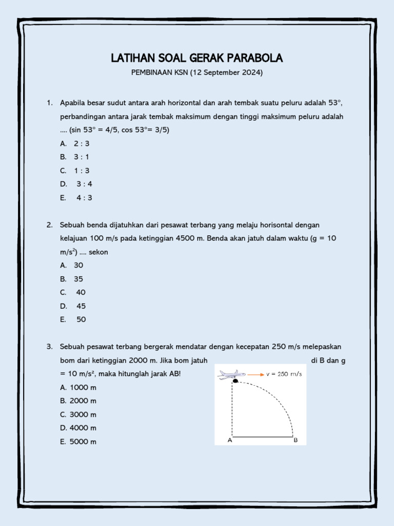 Latihan Soal Gerak Parabola | PDF