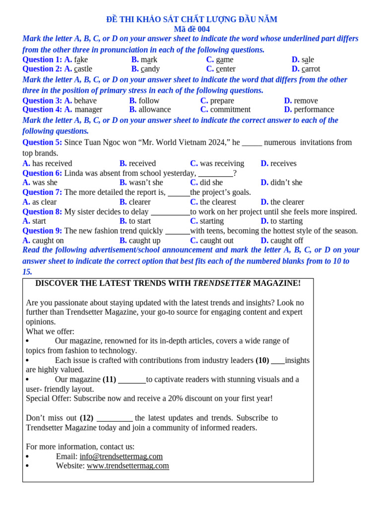 Practice Test 1 | PDF