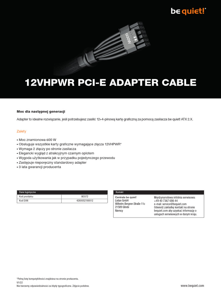 12VHPWR_PCI-e_Adapter_Cable_datasheet_pl | PDF