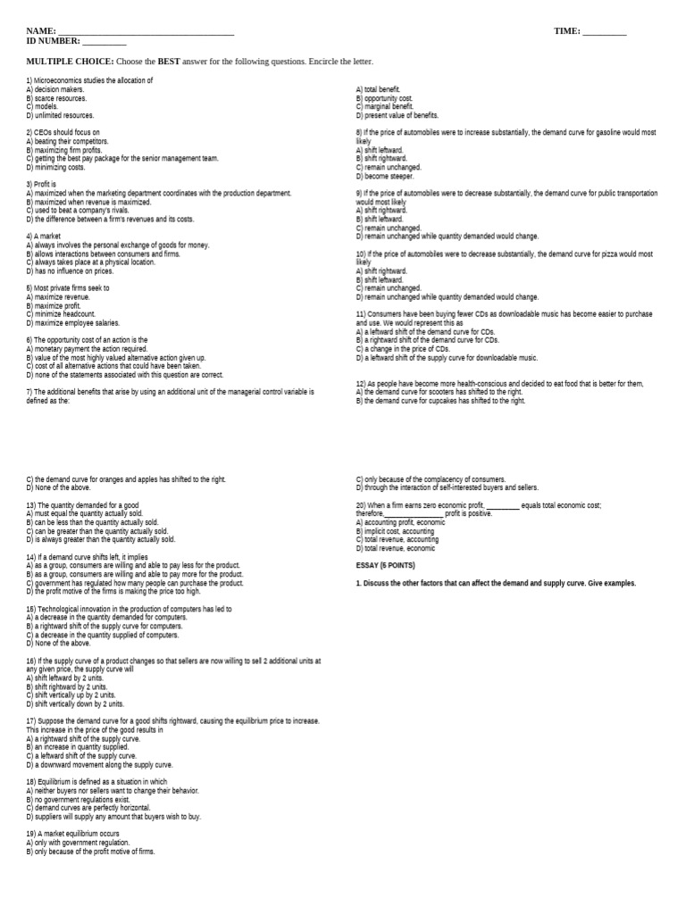 Quiz 1 ManEcon | PDF