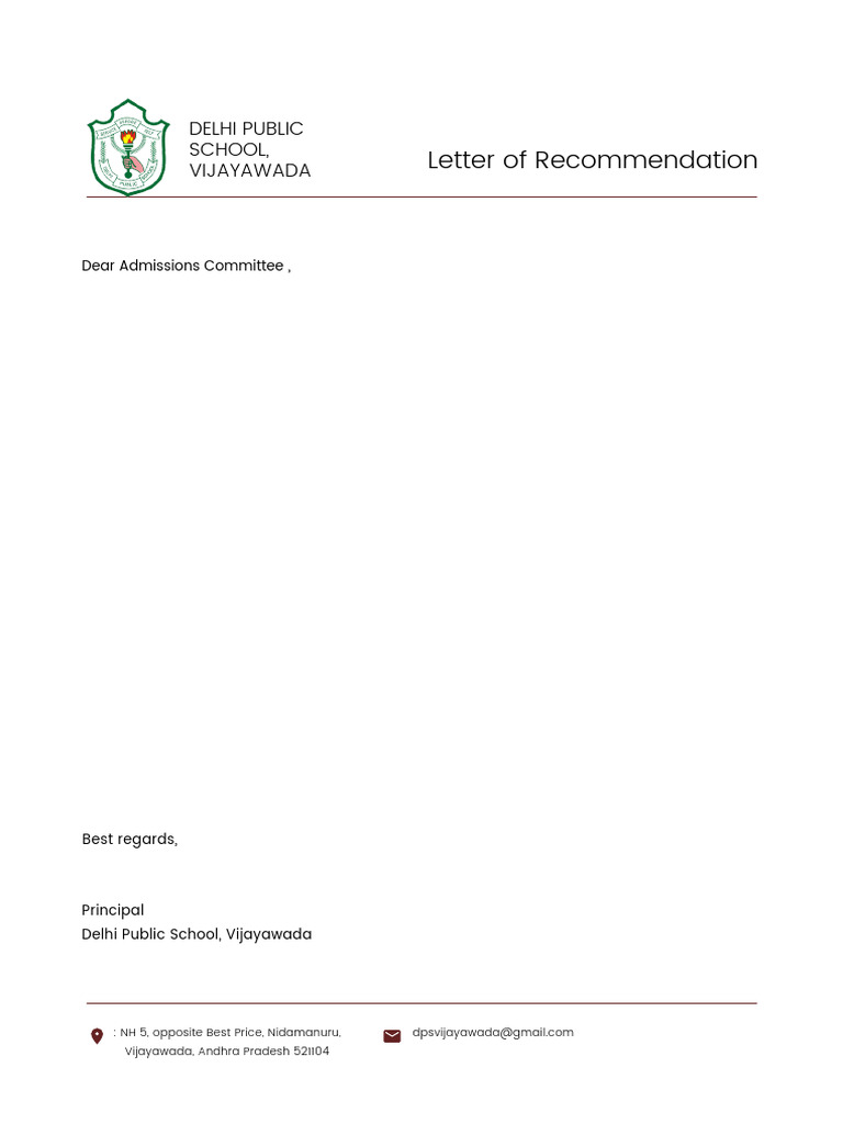 DPS LOR Format | PDF