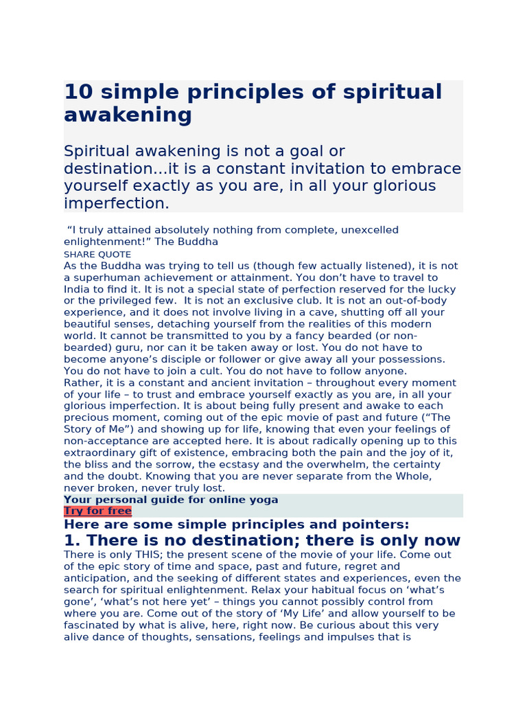 10 Principles of Spiritual Awakening | PDF | Meditation | Thought