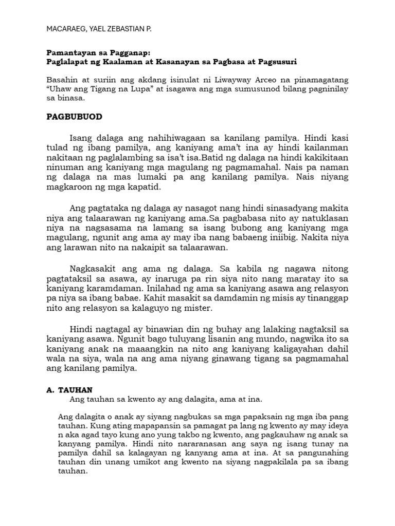 Uhaw Ang Tigang Na Lupa (Review) | PDF | Philippines | Poetry