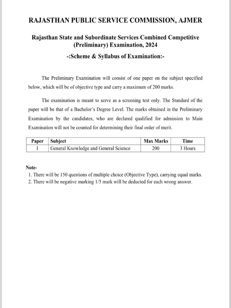 RAS Pre 2024 Official - Syllabus (Eng) | PDF