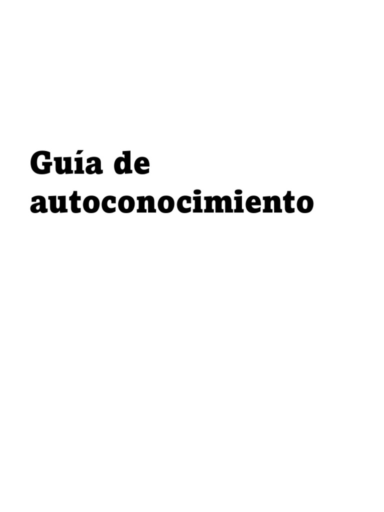 Autoconocimiento | PDF | Autoestima | Crecimiento personal y profesional