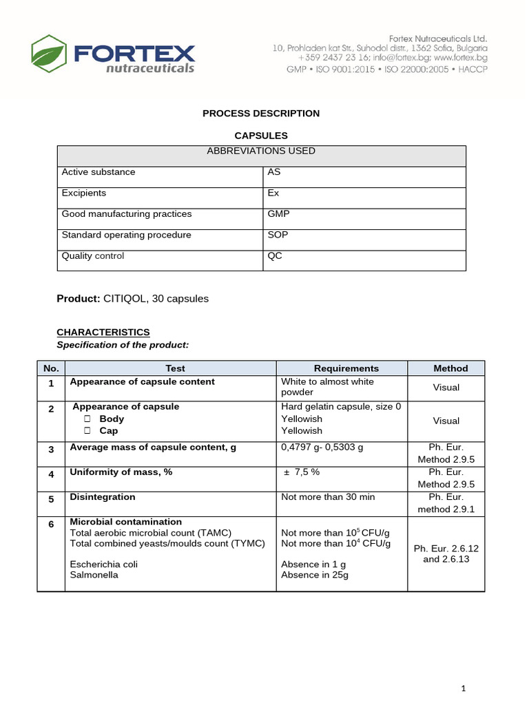 Process Description Capsules | PDF
