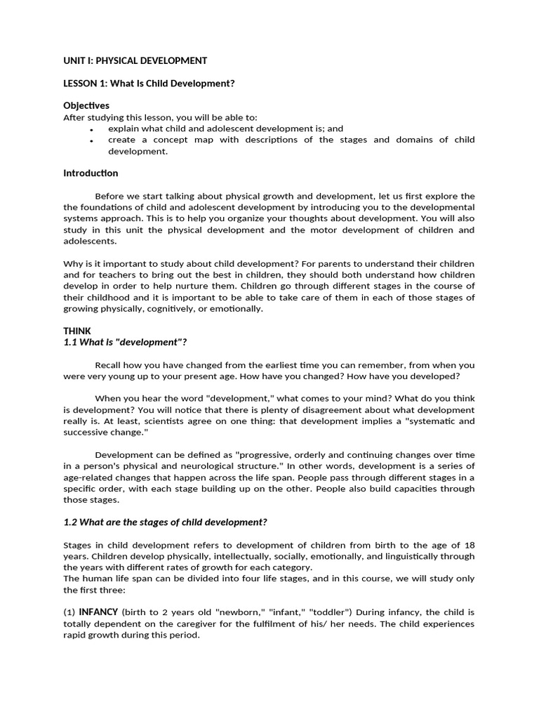 Lesson1 - What Is Child Development | PDF