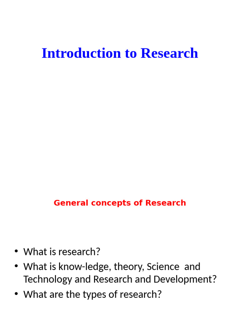 Methods of Research 1introduction To Research | PDF