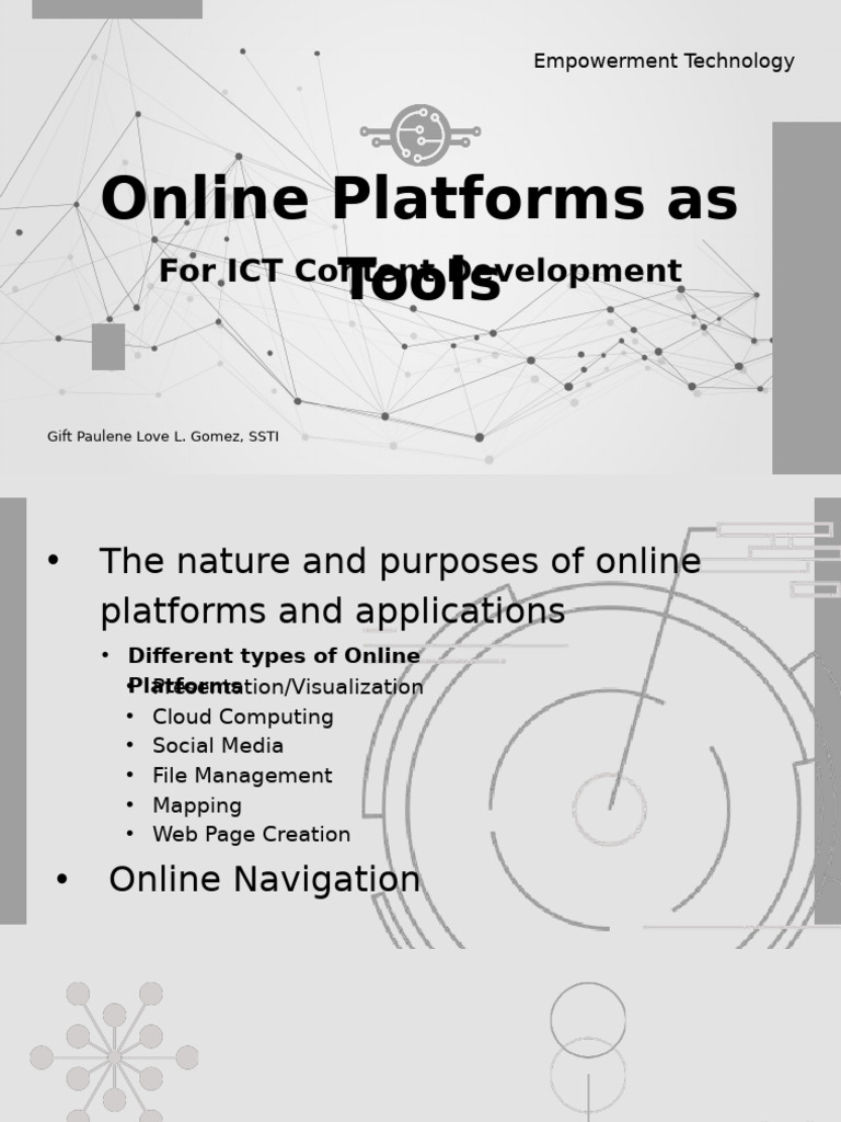 Lesson 3 - Online Platforms As Tools | PDF