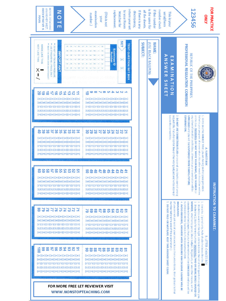 FINAL PROF ED MOCK TEST Class TANGLAW | PDF