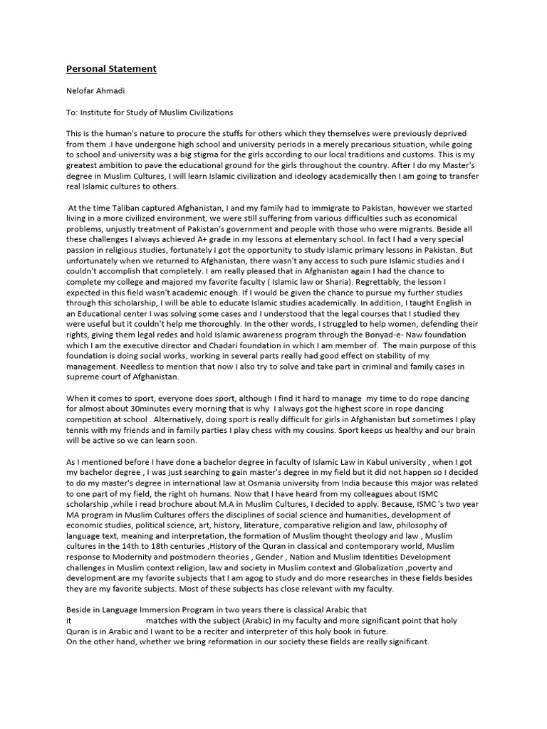 Personal Statement | PDF
