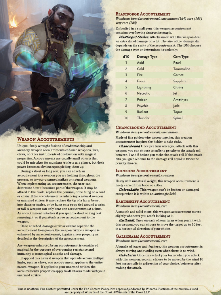 Weapon Accoutrements - GM Binder | PDF