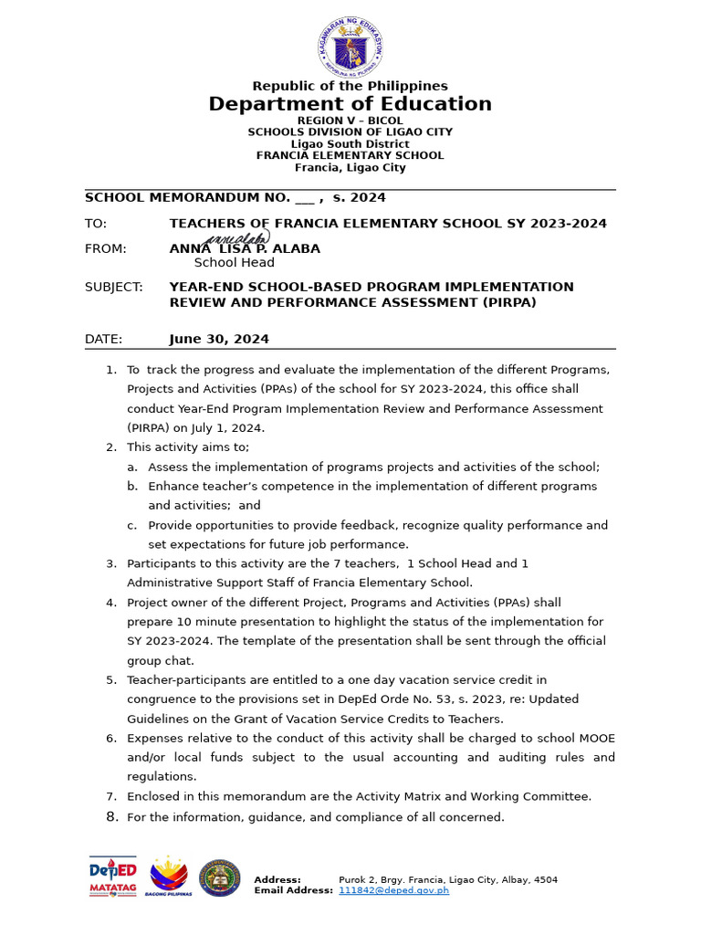 Pirpa July 1 2024 | PDF