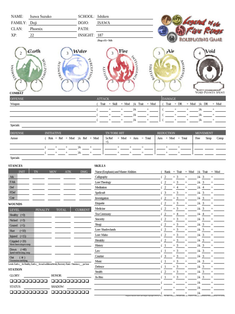 CharacterSheet Front | PDF
