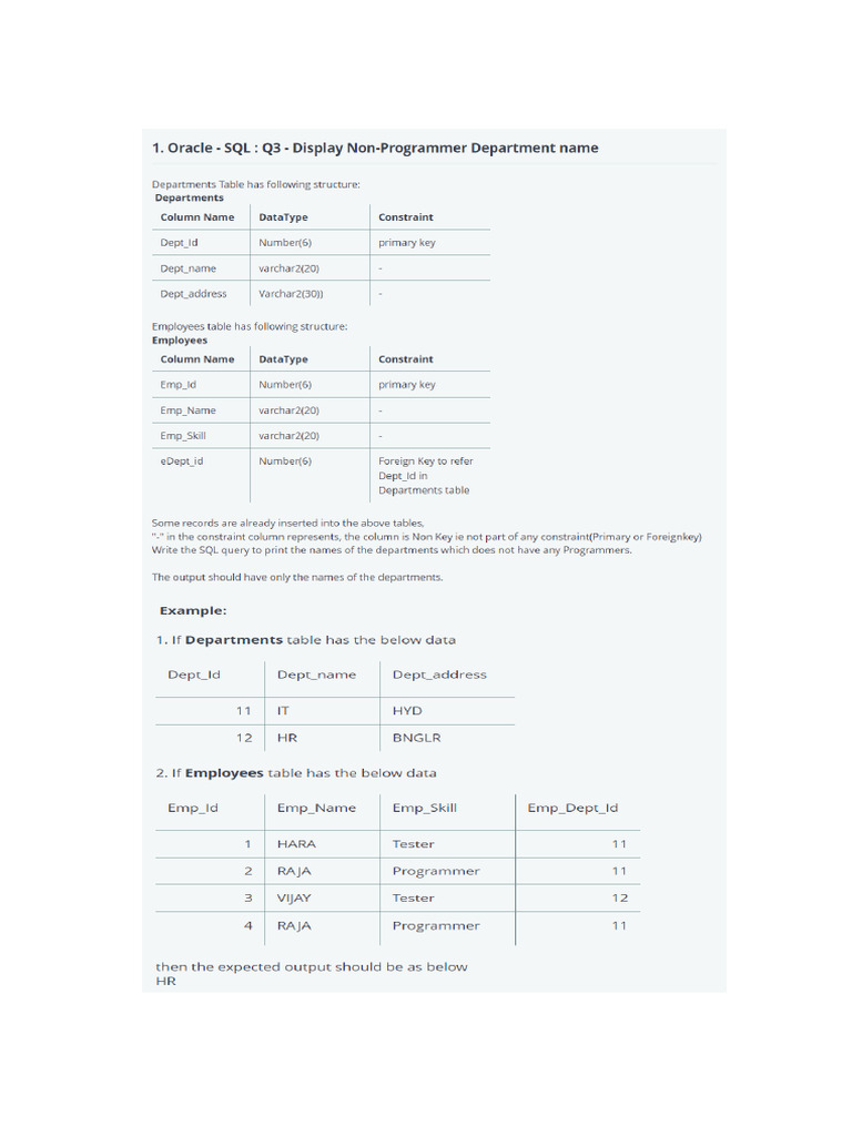 Tcs SQL Hands - On q3, q4, q5 | PDF
