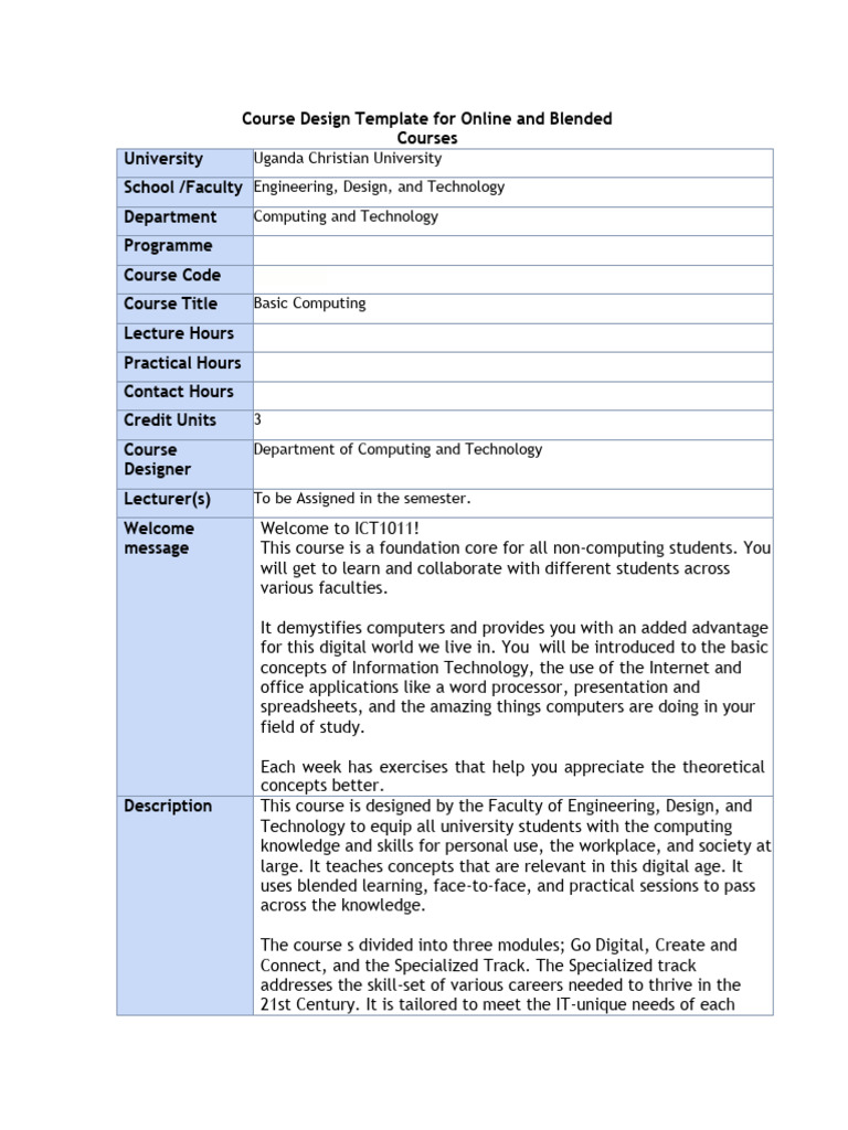 BC - Course - Outline - New Course Design Template For Online and ...