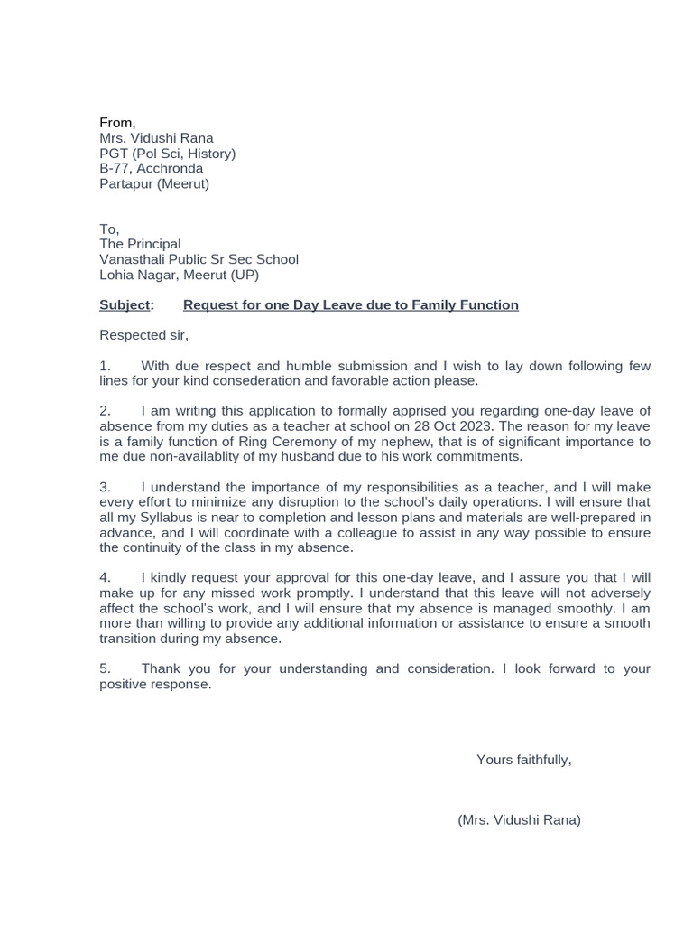 Application For Leave | PDF | Self-Improvement | Wellness