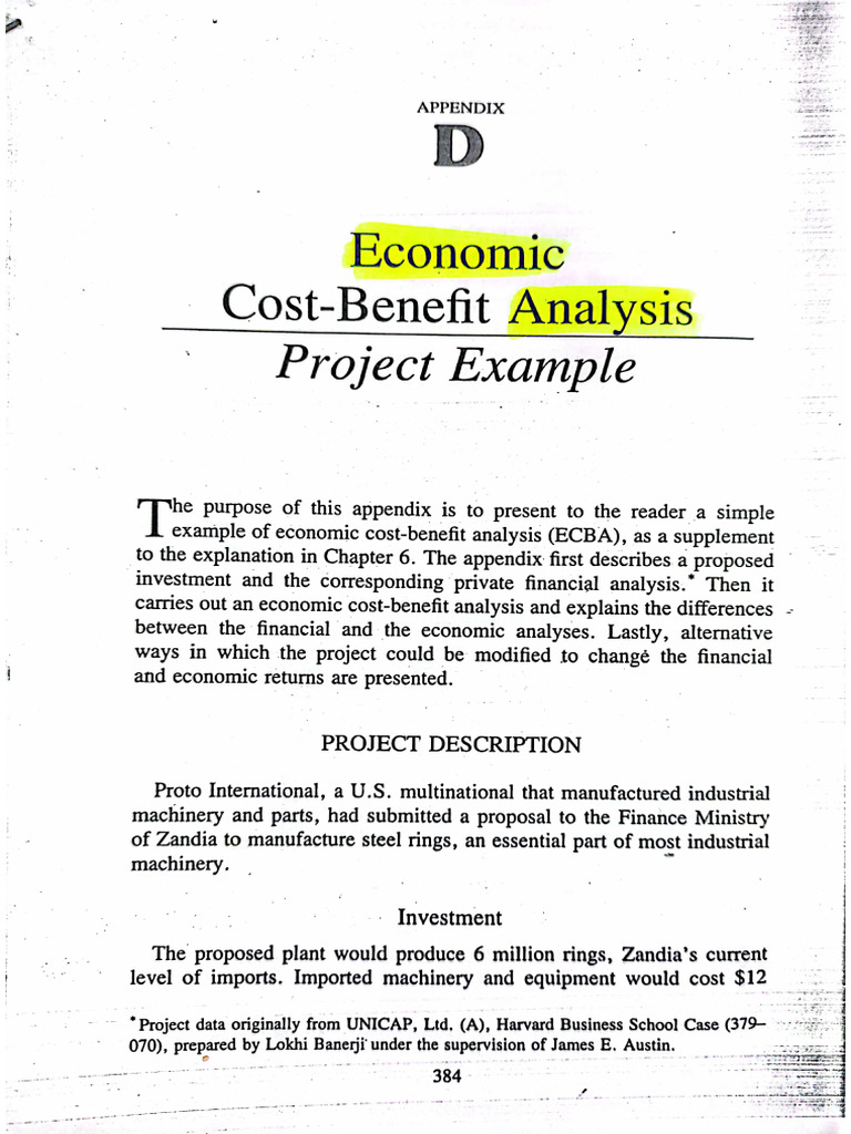 Economic Cost-Benefit Analysis | PDF