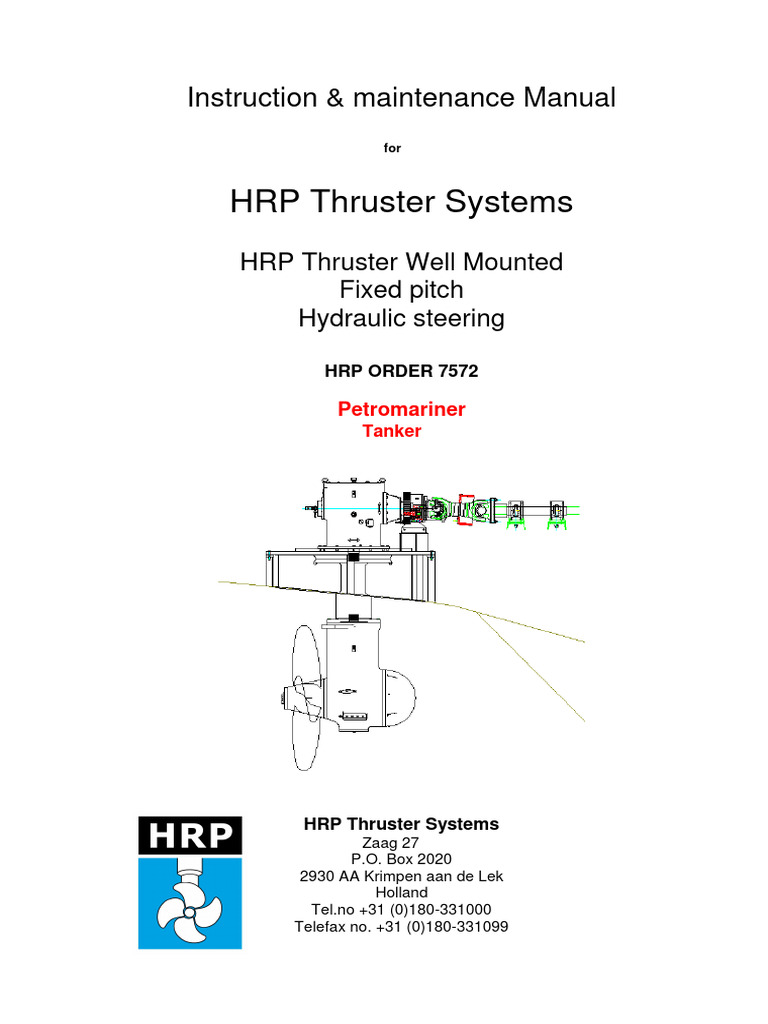 HRP Thruster Systems: Instruction & Maintenance Manual | PDF