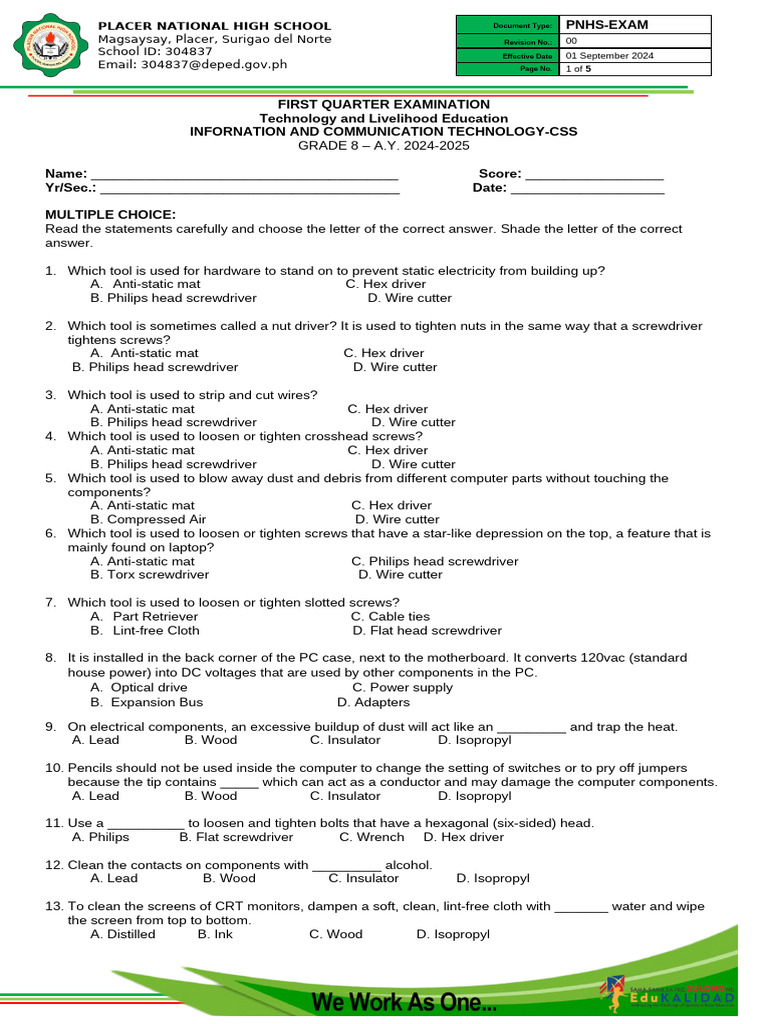 Q1 Tle 8 Ict Exam | PDF