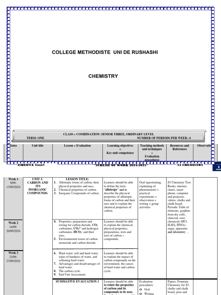 Chemistry S3 - 1 | PDF