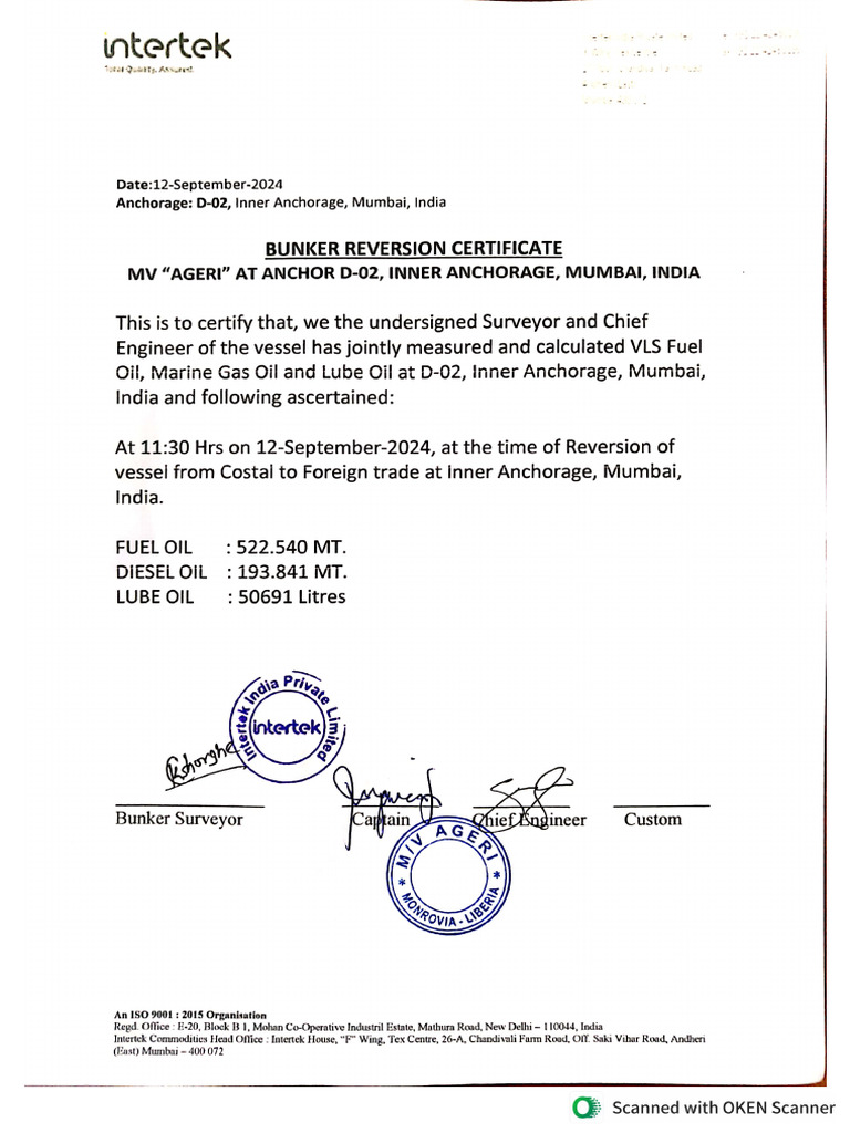 Reversion Certificate | PDF