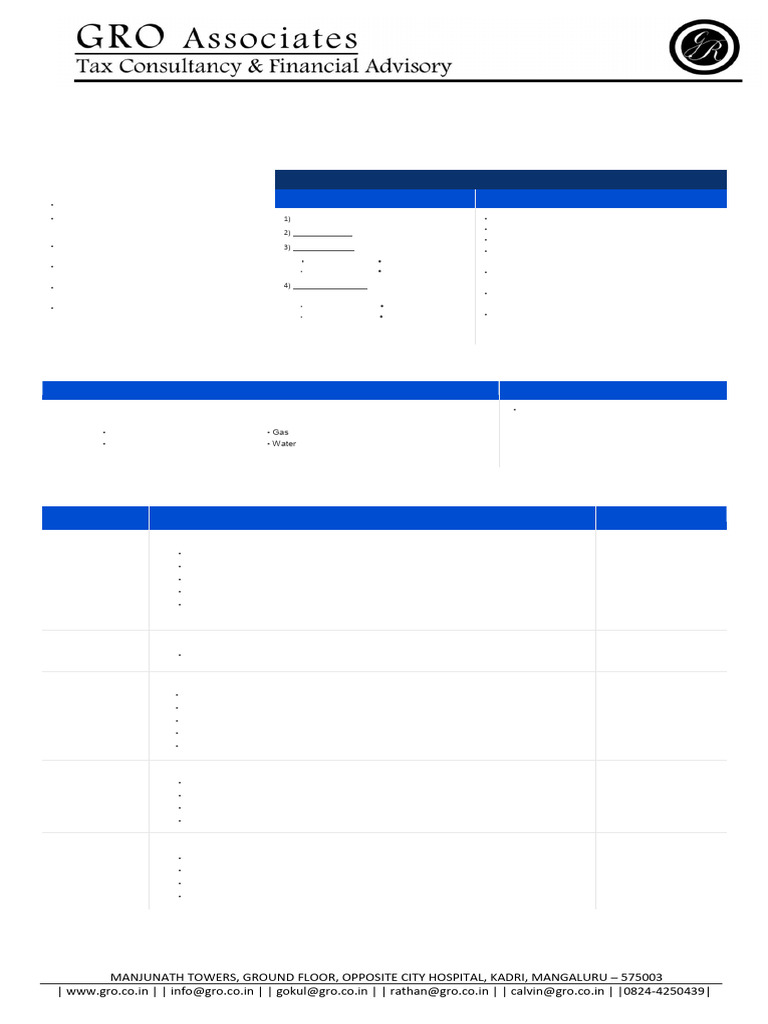 B) Document Requirement List & Procedure - GRO | PDF