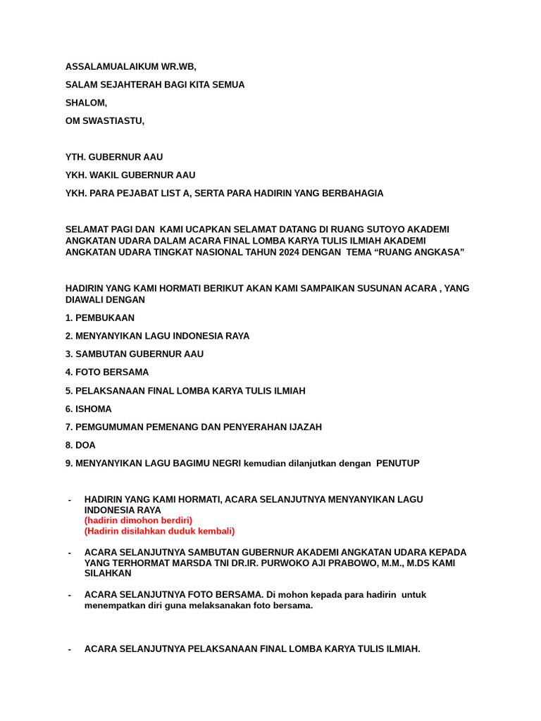 TEKS MC LOMBA KTI 2 | PDF