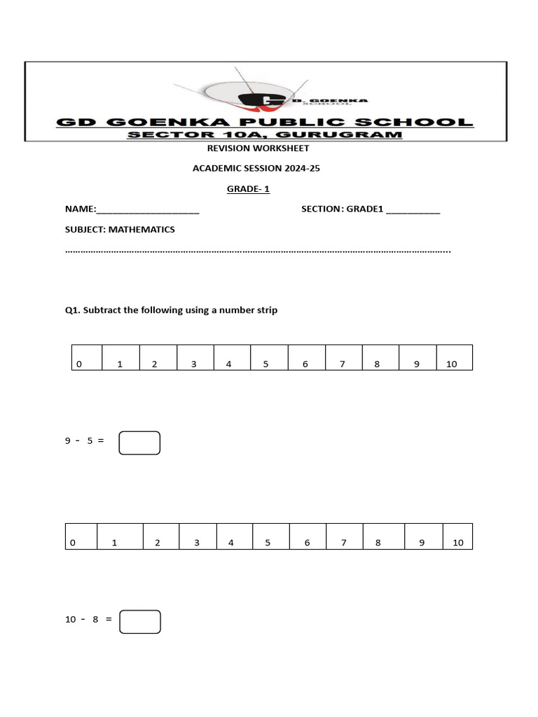 Maths Revision Work Sheet Term 1 | PDF | Teaching Methods & Materials