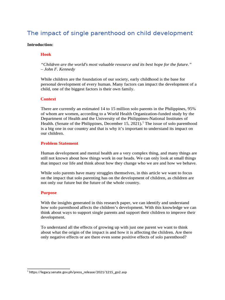 The-impact-of-single-parenthood-on-child-development | PDF