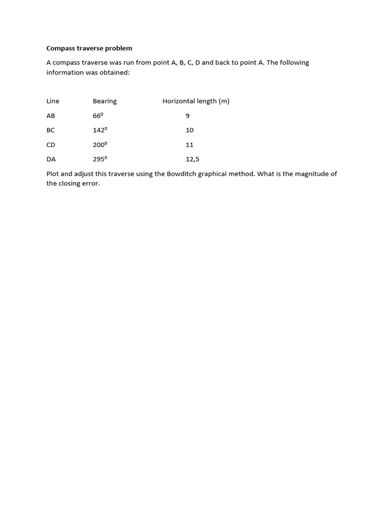 Compass Traverse Problem | PDF