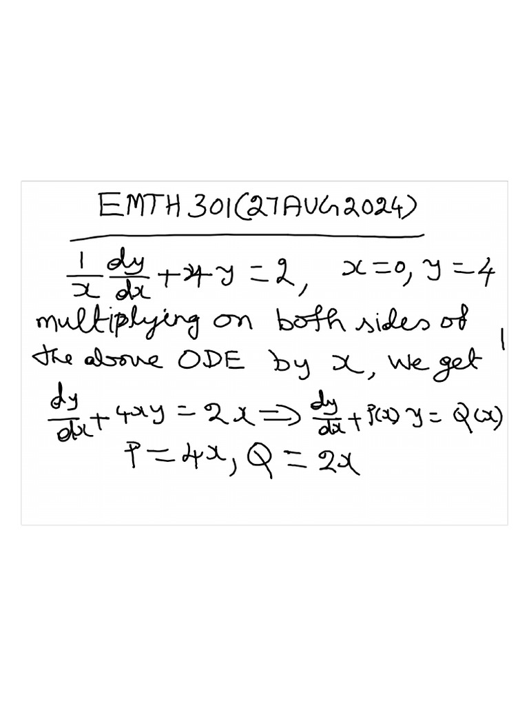 Emth 301-Cln-27aug2024 | PDF