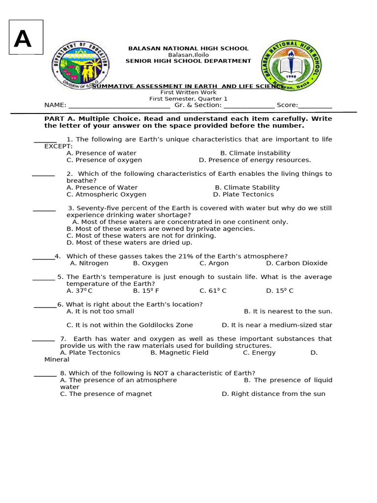 1st Summative ELS | PDF