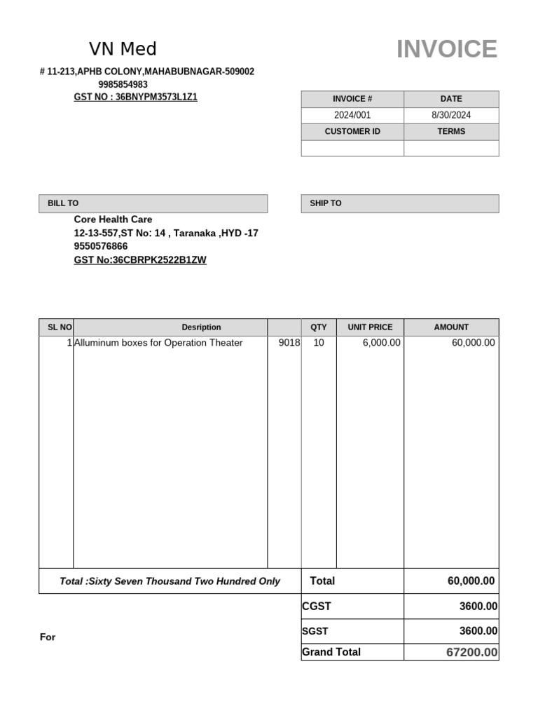 Inv 001 VN Med | PDF