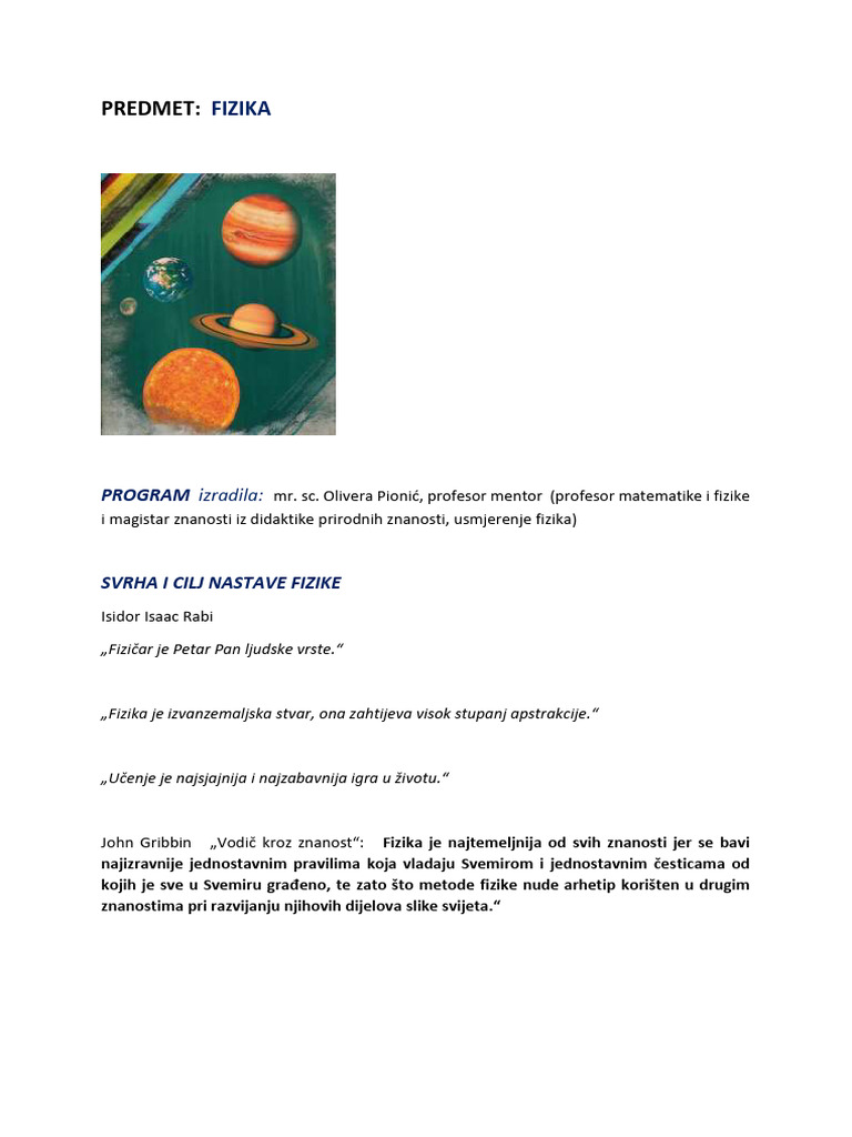 Nastava Fizike | PDF