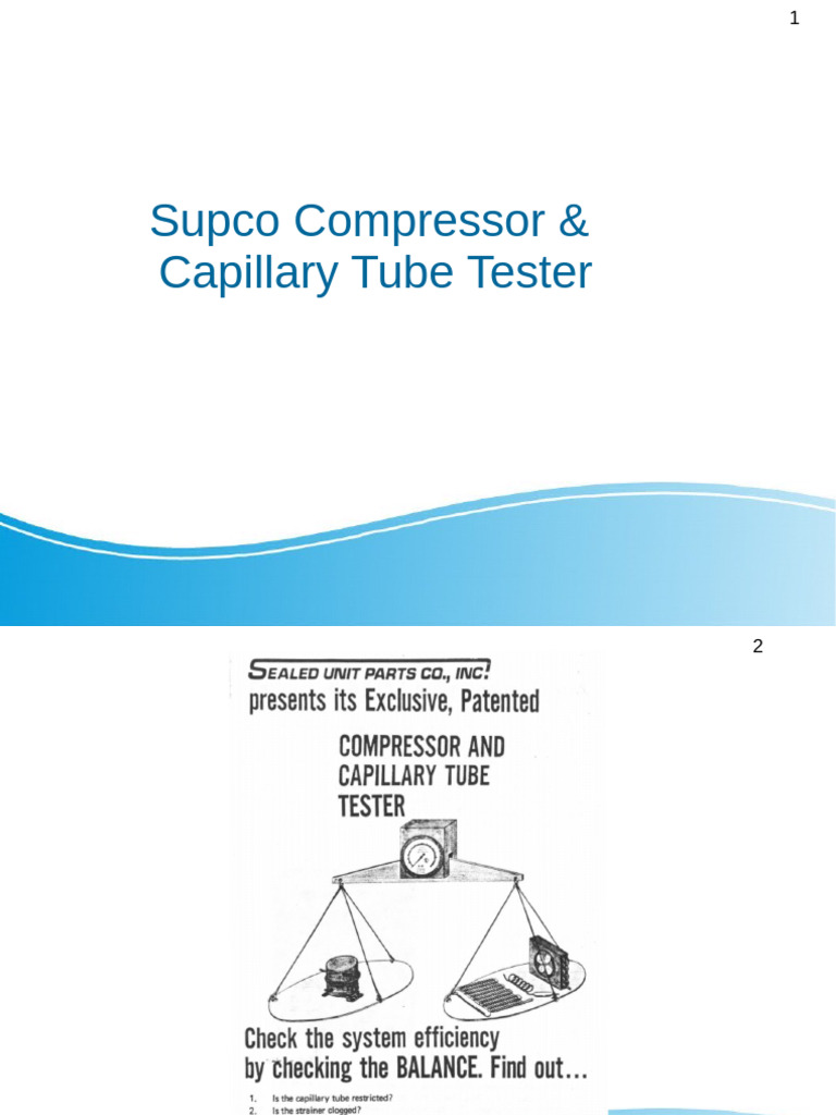Supco Compressor and Cap Tube Tester | PDF