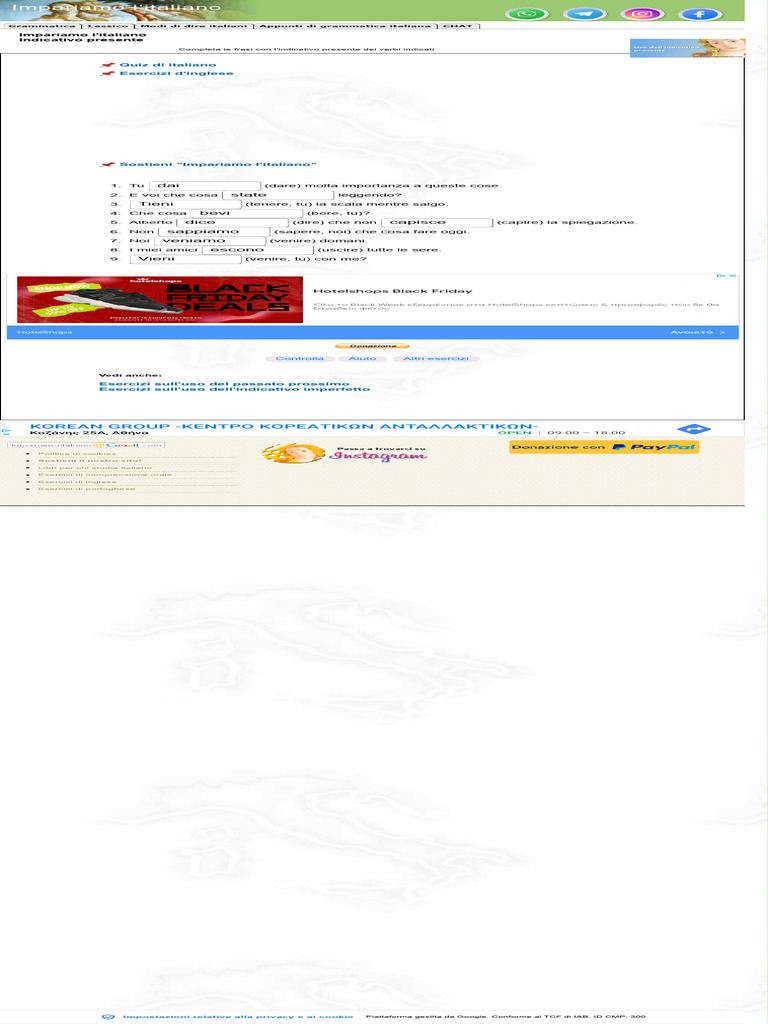 Indicativo Presente Dei Verbi Irregolari Impar | PDF