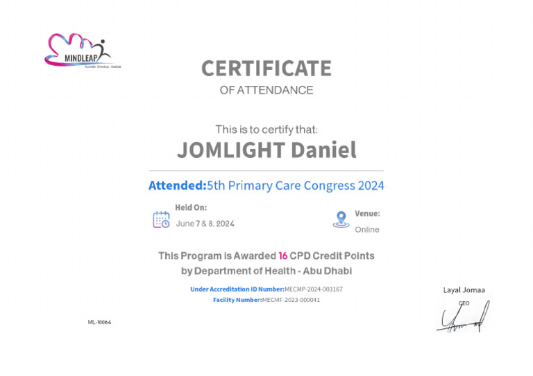 DOH Certificate 1 | PDF