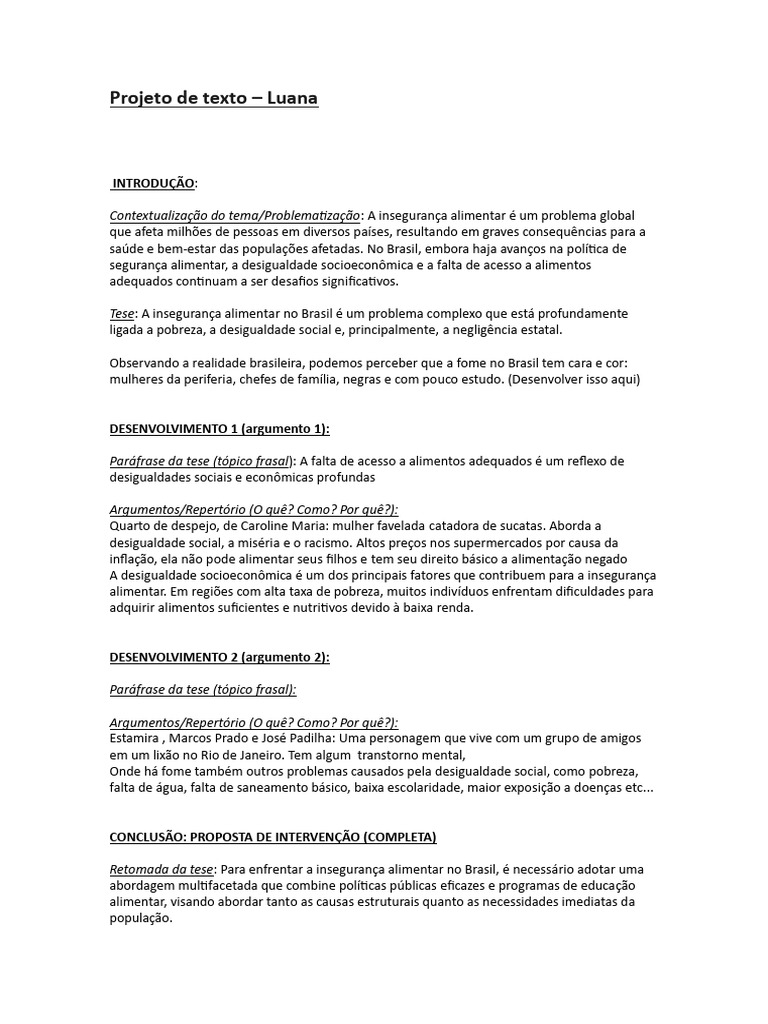 Projeto de Texto - Luana.pdf | PDF