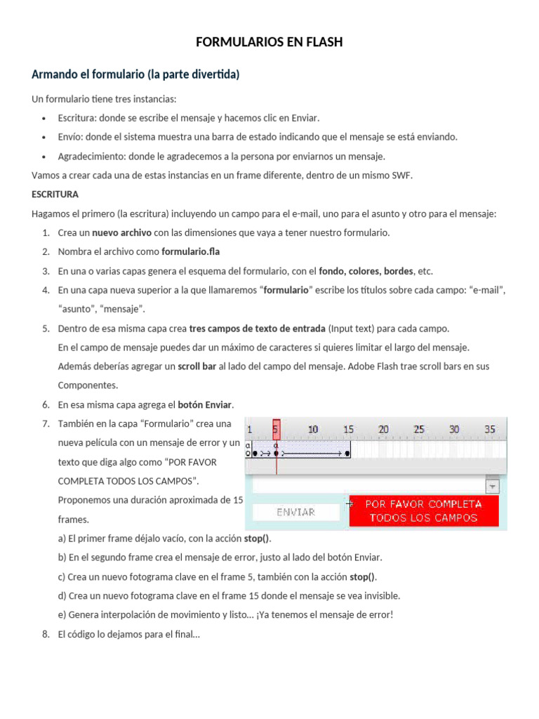 Formularios en Flash | PDF