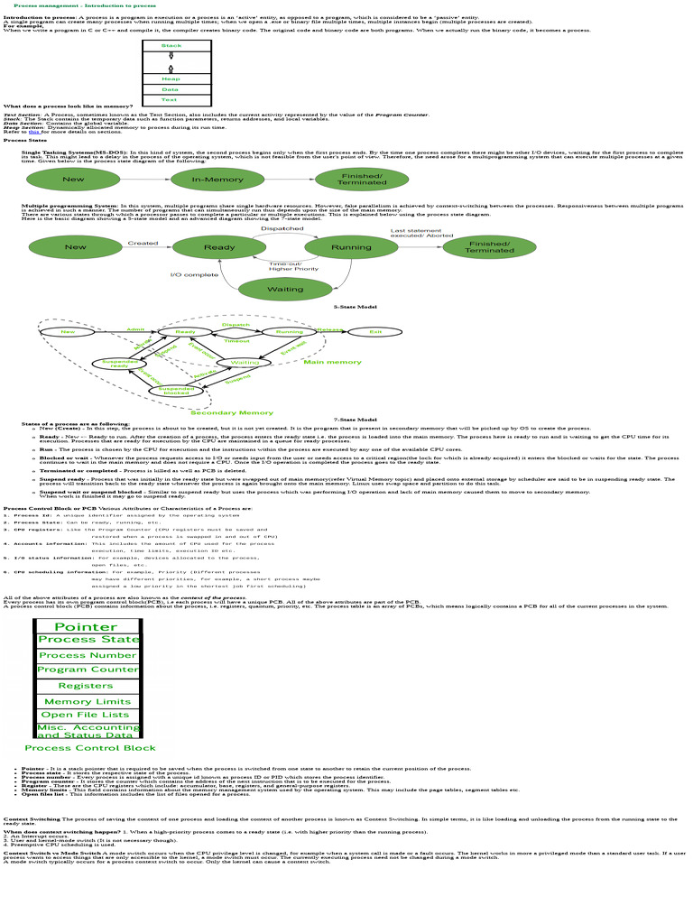 3)Process Management - Introduction to Process | PDF