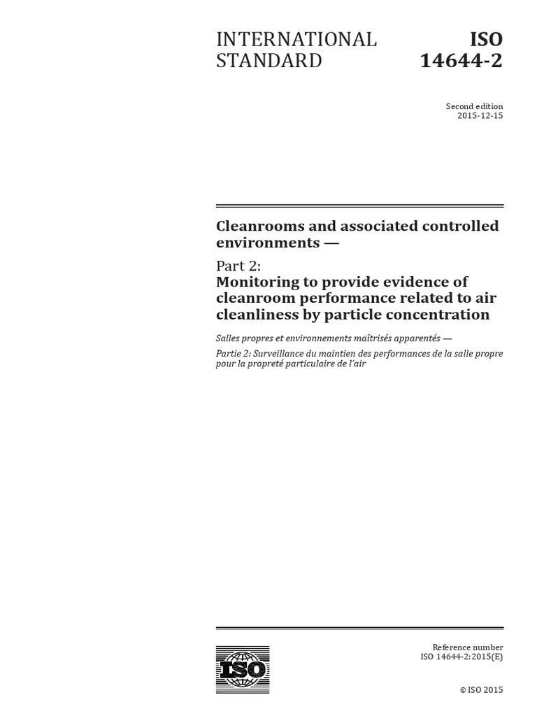 Uni en Iso 14644-2 - 2015 | PDF