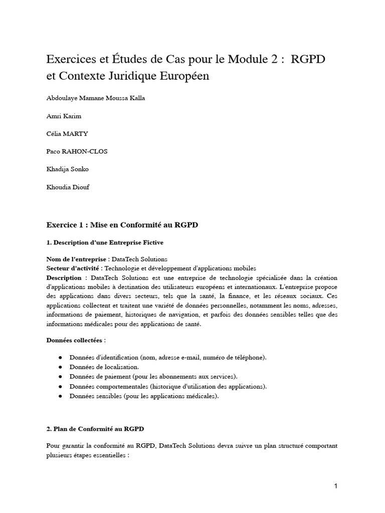 Exercices Et Études de Cas Pour Le Module 2 | PDF