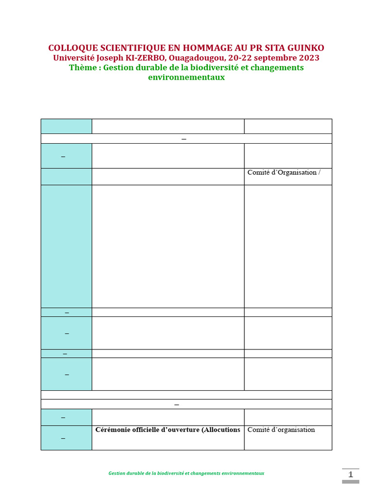 Programme Du Colloque - Ok | PDF