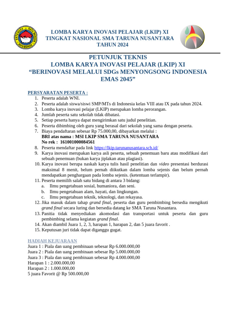 Juknis Lkip 2024 | PDF