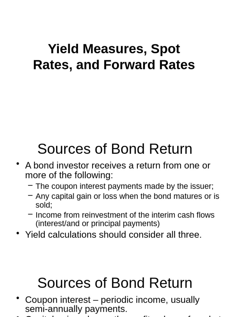 Yield Measures, Spot Rates, and Forward Rates | PDF