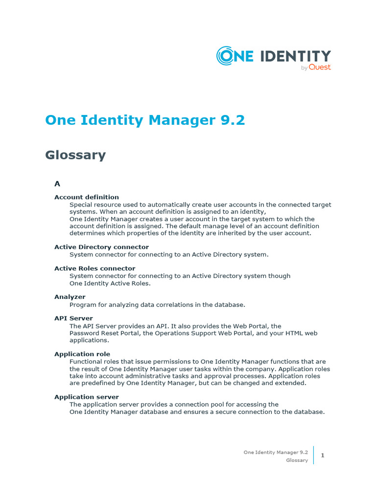 OneIM_Glossary | PDF