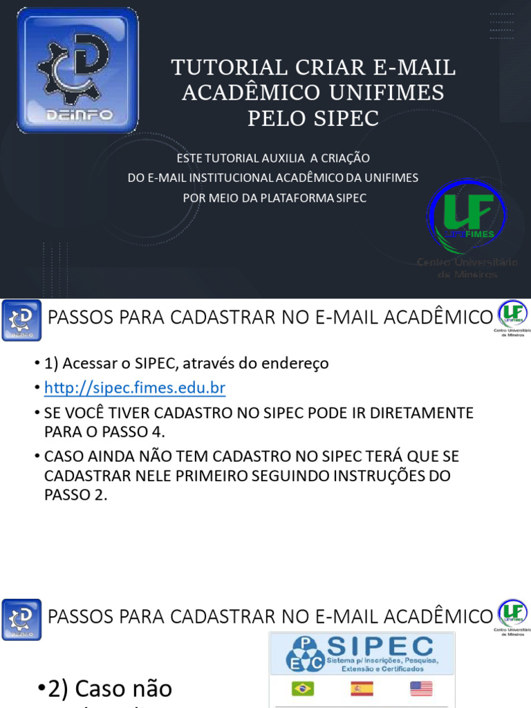 Criar Email Pelo SIPEC | PDF